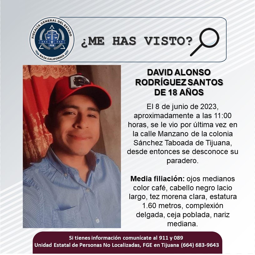 Buscan a David Alonso Rodríguez, de 18 años, en Tijuana | Síntesis TV