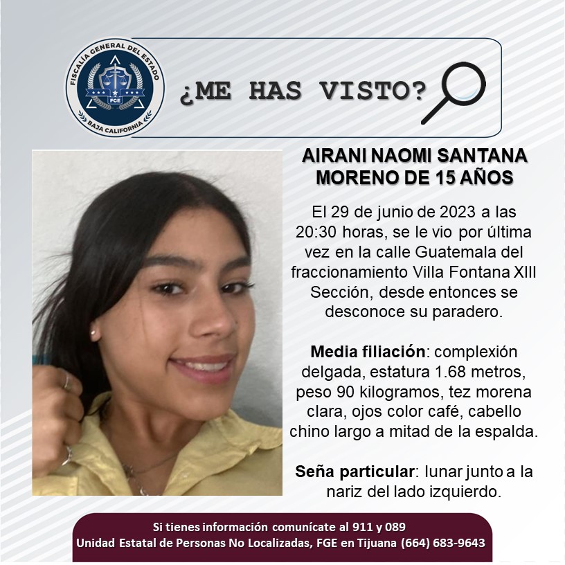 Se busca a Airani Naomi Santana Moreno de 15 años | Síntesis TV