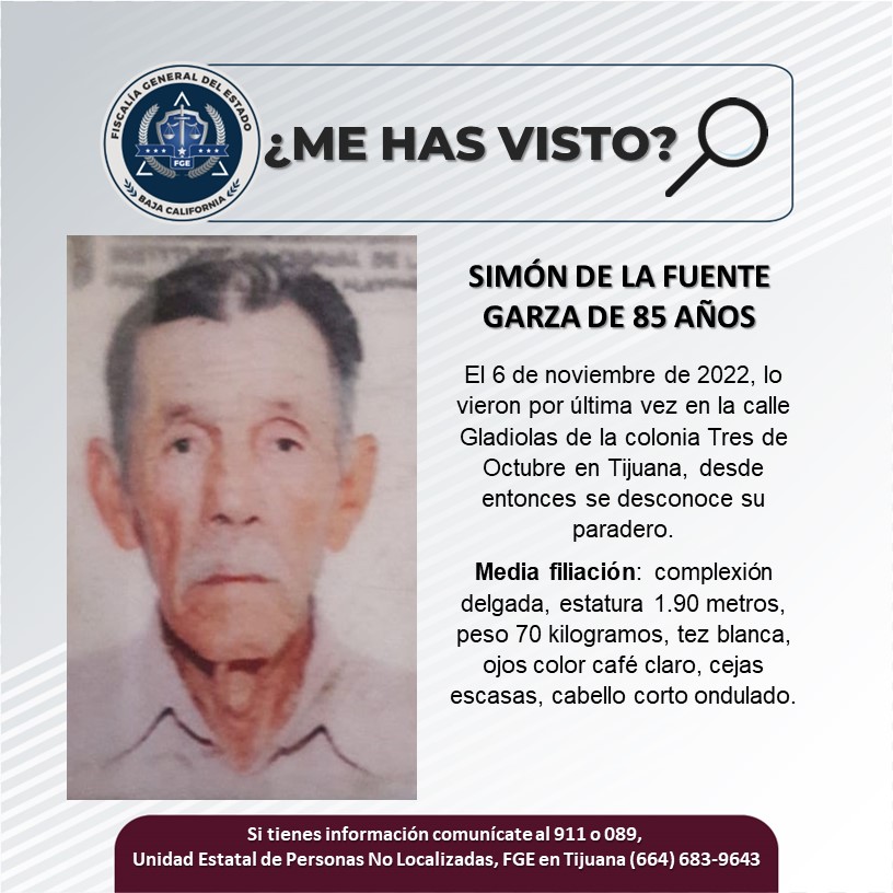 Buscan a Simón de la Fuente, de 85 años, en Tijuana | Síntesis TV