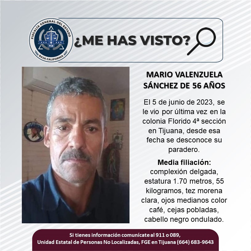 Buscan Mario Valenzuela, de 56 años, en Tijuana | Síntesis TV