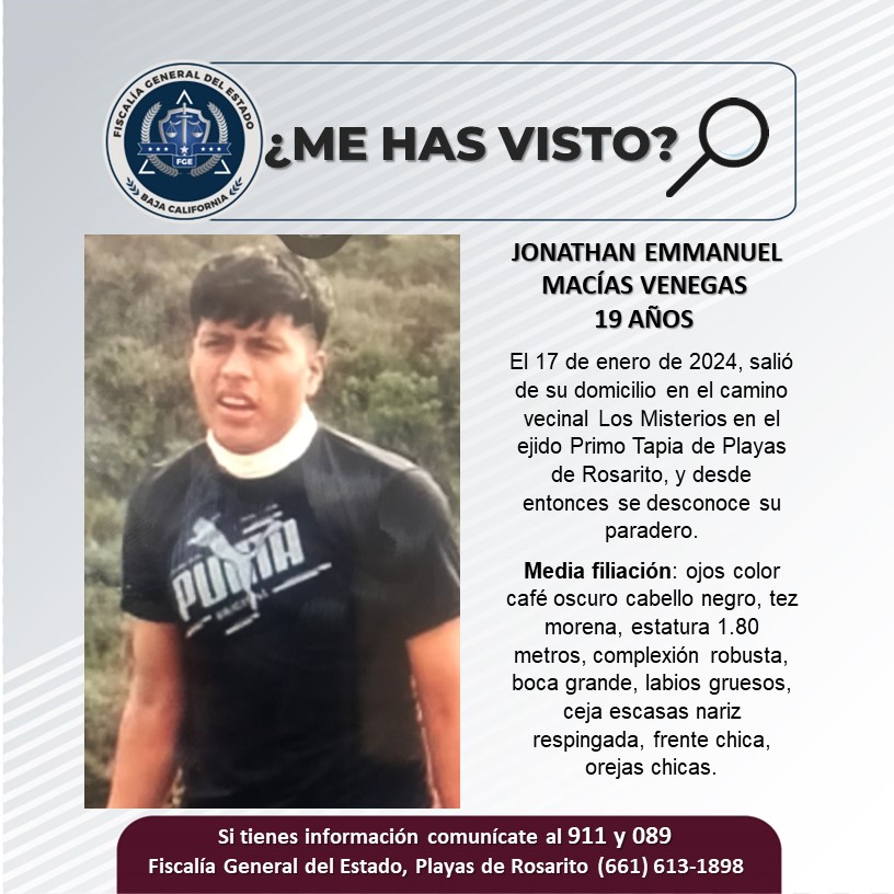 Buscan a Jonathan Emmanuel Macías, de 19 años, en Tijuana | Síntesis TV