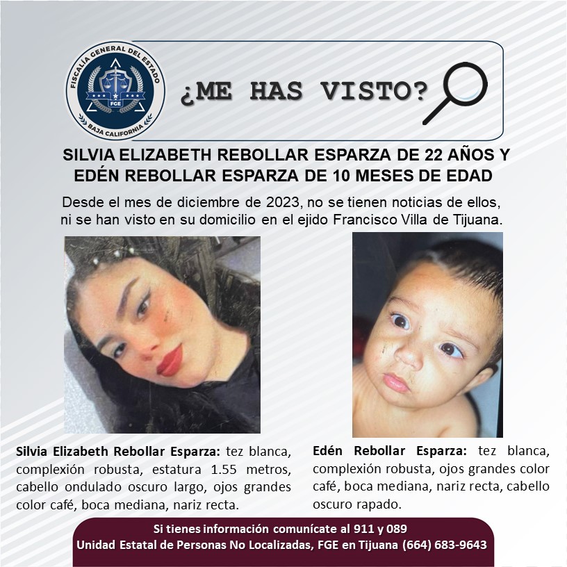 Buscan a Silvia Elizabeth Rebollar de 22 años y a Edén Rebollar de 10 ...