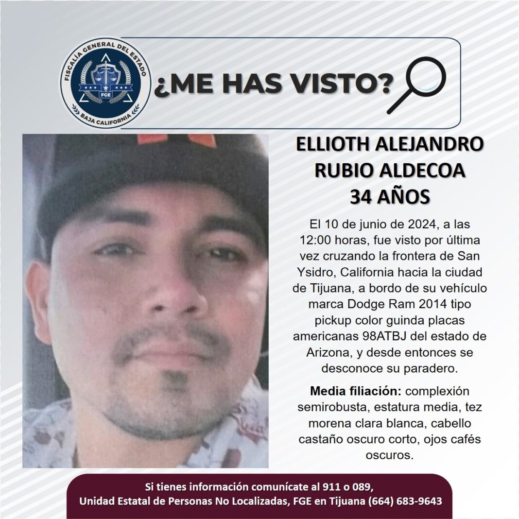 Buscan a Ellioth Alejandro Rubio, de 34 años, en Tijuana | Síntesis TV